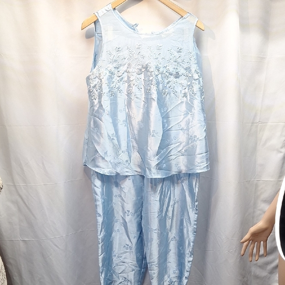 Amanda Stewart | Intimates & Sleepwear | Powder Blue Lace Pajama Set ...